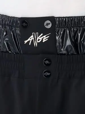 Moncler X Asap Rocky Logo Printed Layered Shorts - Black