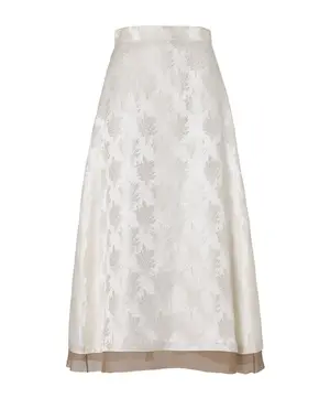 Fendi Floral Jacquard Midi Skirt - White