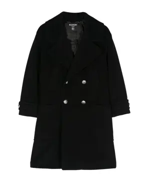 Balmain Double-breasted Felted Coat