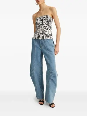 ROTATE BY BIRGER CHRISTENSEN Panelled Denim Trousers - Blue