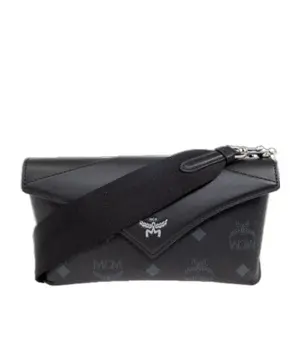 Mcm Monogram Shoulder Bag With Magnetic Closure - Black