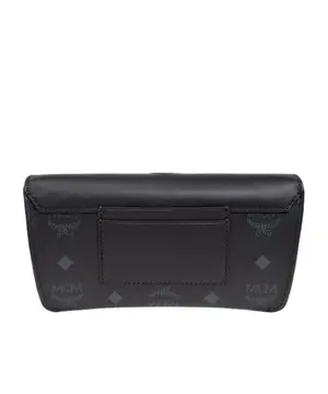 Mcm Monogram Shoulder Bag With Magnetic Closure - Black