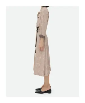 Bottega Veneta Checked Midi Skirt