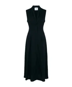 JIL SANDER Sleeveless Ruffled Hem Dress
