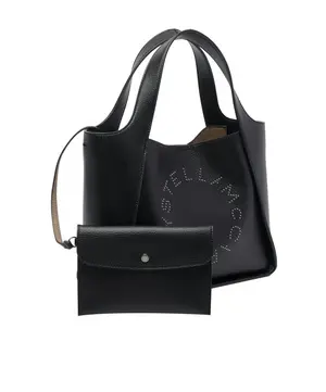 Stella McCartney Logo Detailed Small Crossbody Bag - Black