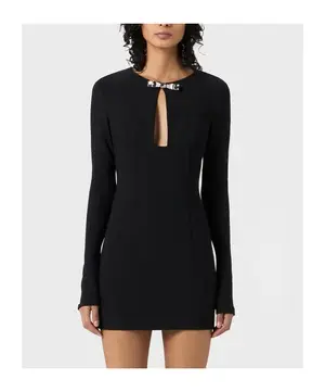 Blumarine Pin Decorated Compact Knitted Dress
