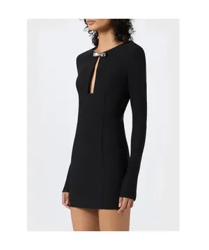 Blumarine Pin Decorated Compact Knitted Dress