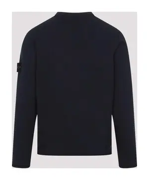 Stone Island Logo Patch Crewneck Sweatshirt - Blue