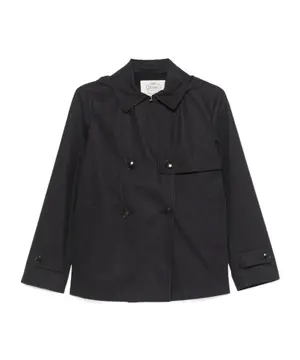 Herno Double-breasted Long-sleeved Casual Jacket With Vented Back - Black