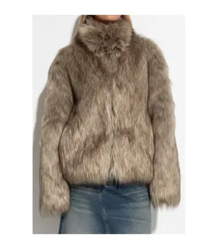 MISBHV Faux Fur Stand Collar Jacket