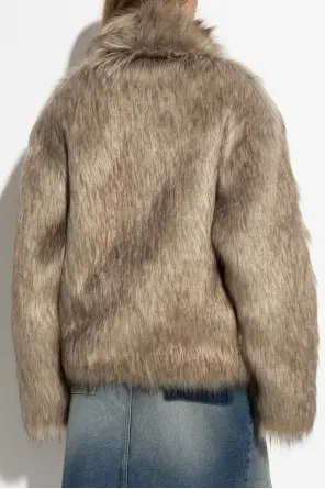 MISBHV Faux Fur Stand Collar Jacket