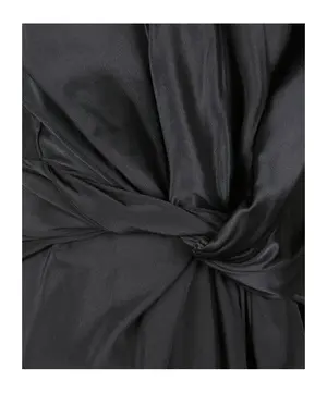 Victoria Beckham Asymmetric V-neck Knotted Dress - Black