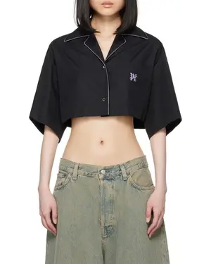 Palm Angels Cropped Shirts For Women