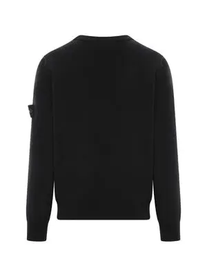 Stone Island Crew Neck Knitted Sweater - Black
