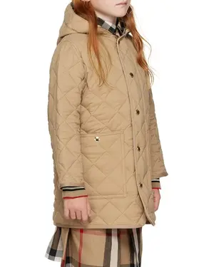 Burberry Diamond-quilted Hooded Coat