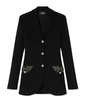 Versace Embellished Single-breasted Blazer - Black