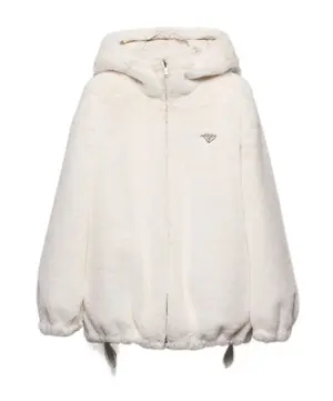 Prada Reversible Zip-up Hooded Jacket - White