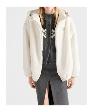 Prada Reversible Zip-up Hooded Jacket - White