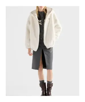 Prada Reversible Zip-up Hooded Jacket - White