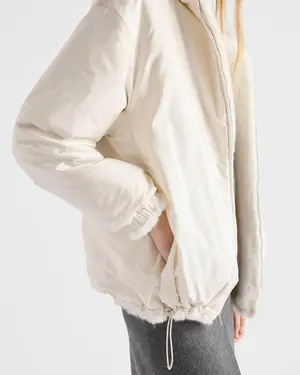 Prada Reversible Zip-up Hooded Jacket - White