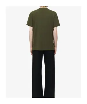 Alexander McQueen Flocked-logo Crewneck T-shirt - Khaki