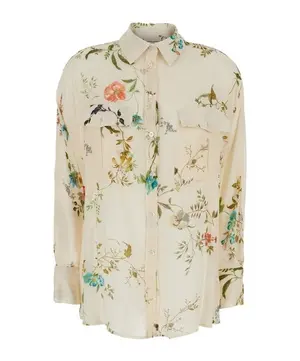SEMICOUTURE Floral Print Long Sleeve Shirt - No