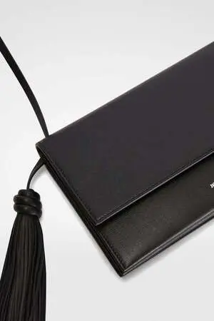 JIL SANDER Tassel Crossbody Bag - Black
