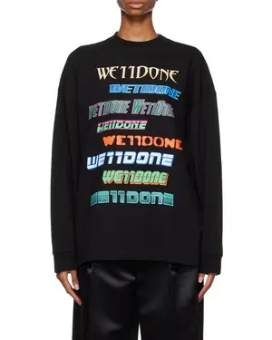 We11Done Logo Print Cotton Sweatshirt