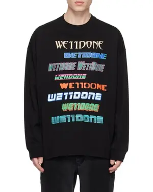 We11Done Logo Print Cotton Sweatshirt