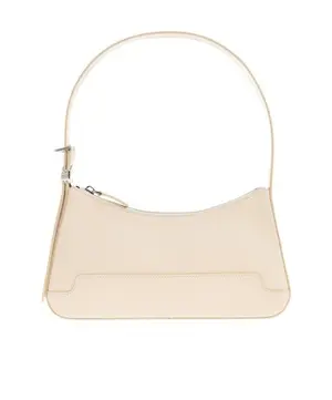 Marni Zip-fastening Curved Leather Shoulder Bag - Crema