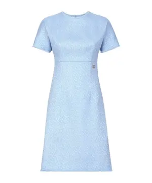 Dolce & Gabbana Bouclé A-line Midi Dress - Blue