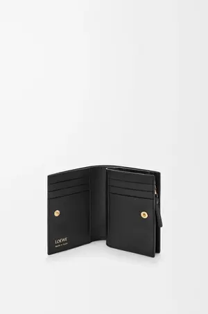 Loewe Duet Logo Engraved Compact Wallet - Black