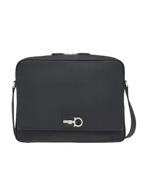FERRAGAMO Gancini Shoulder Bag - Black