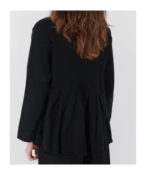 Comme Des Garçons Crew Neck Sweater With Gathered Skirt Hem