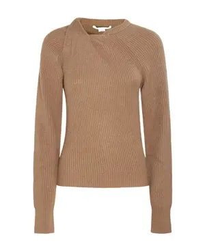 Stella McCartney Ribbed Knitted Long Sleeved Jumper With Knot Detailing