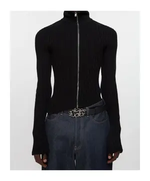 Acne Studios Zip-up High-neck Ribbed Cardigan
