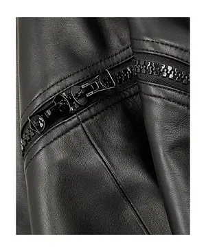 Dries Van Noten Logo Leather Bomber Jacket