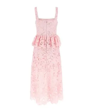 SELF-PORTRAIT Lace Peplum Midi Dress