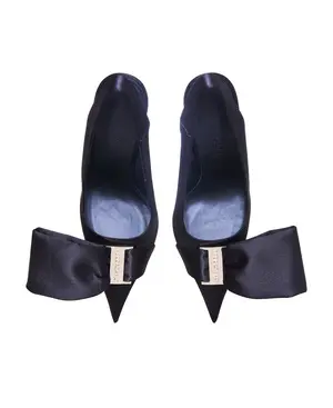 FERRAGAMO Pointed-toe Slingback Pumps With Bow Detailing