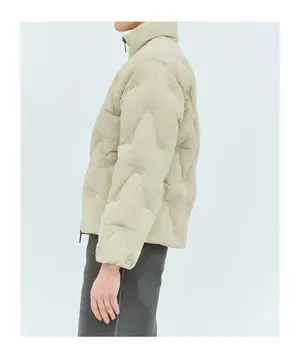 Burberry Zip-up Quilted Down Jacket With Embroidered Equestrian Knight Pattern - Lichen