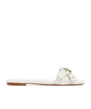 Chloé Mae Knot-detailed Slides - Eggshell
