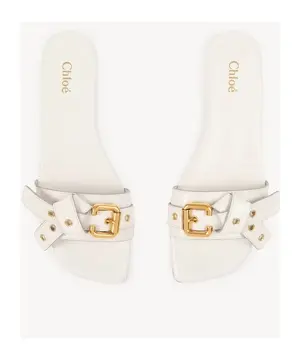 Chloé Mae Knot-detailed Slides - Eggshell