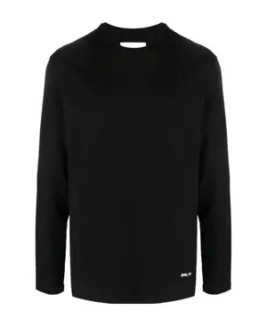 JIL SANDER Long-sleeved Crewneck T-shirt - Black
