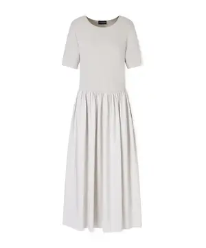 Emporio Armani Short Sleeve Midi Dress - Grey