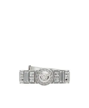 Versace Medusa Embellished Ring - Silver