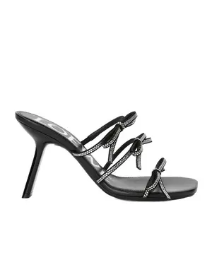 Loewe Petal Sandal In Suede And Rhinestones