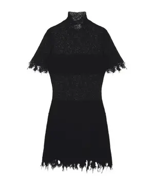 Alexander McQueen Lace High Neck Mini Dress