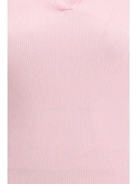 Max Mara Albero Short Sleeve Ribbed Polo Shirt - Pink