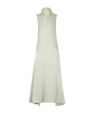 JIL SANDER Sleeveless Hanging Neckline Satin Maxi Dress