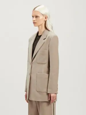 Palm Angels Knit Tape Cotton Blazer